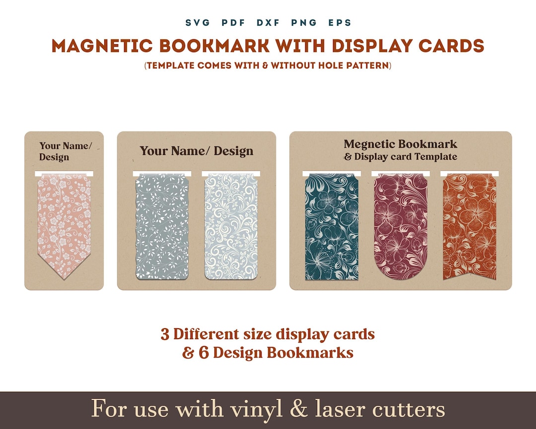 Magnetic Bookmark SVG, Faux Leather Magnetic Bookmark With Display Card ...