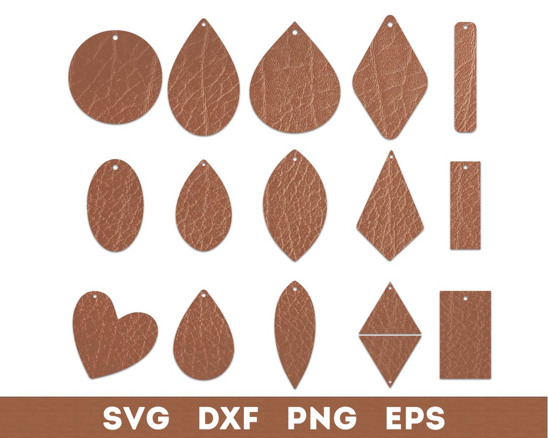 Leather Earrings Svg Cutting File Template, Faux Leather Earrings Svg ...