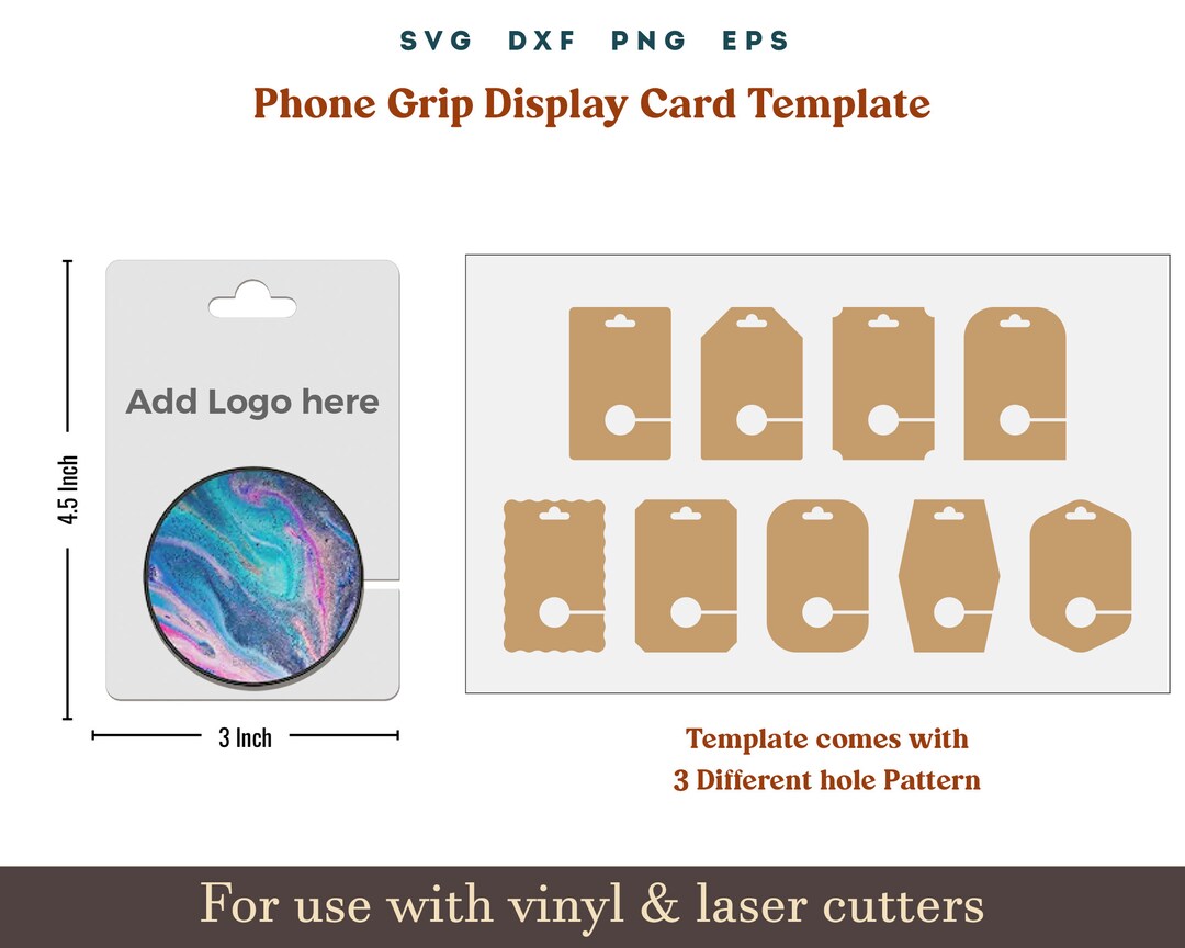 Pop Socket SVG, Pop Socket Phone Grip SVG Display Card Template, Pop ...