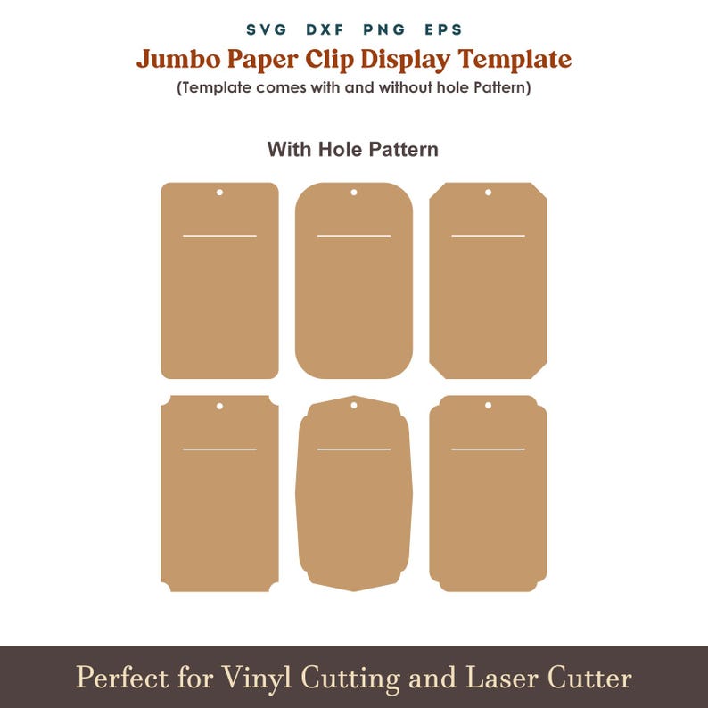 Jumbo Paper Clip Display Svg Template, Paper Clip Display Card Svg ...