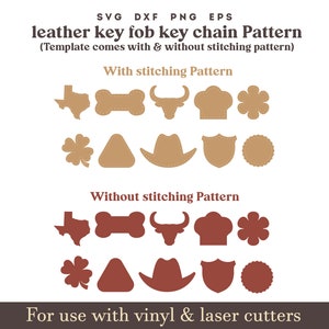 Leather Keychain Key Fob Cut Pattern SVG, Custom Leather Keychain ...