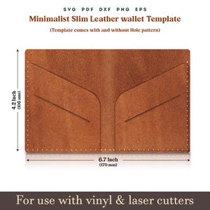 Slim Leather Wallet Svg Template, Beginner Leather Craft Pattern, 2 ...