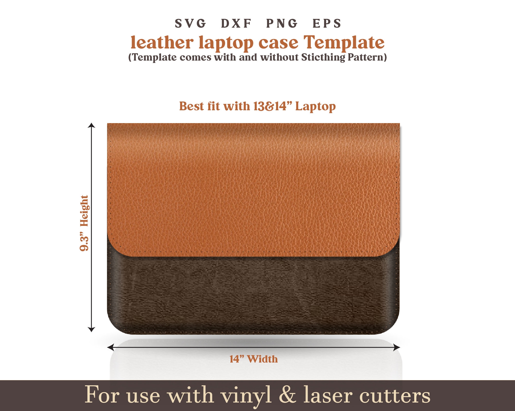 Leather Laptop Case Cut File Template Svg, Leather Laptop Sleve, Laptop ...