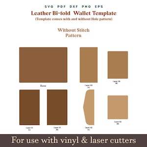 Leather Bi-fold Wallet Svg Template, Pdf Vertical Bifold Wallet With ...