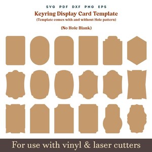 Keyring Display Card Svg, Keychain Packing Template, Keyring Holder ...