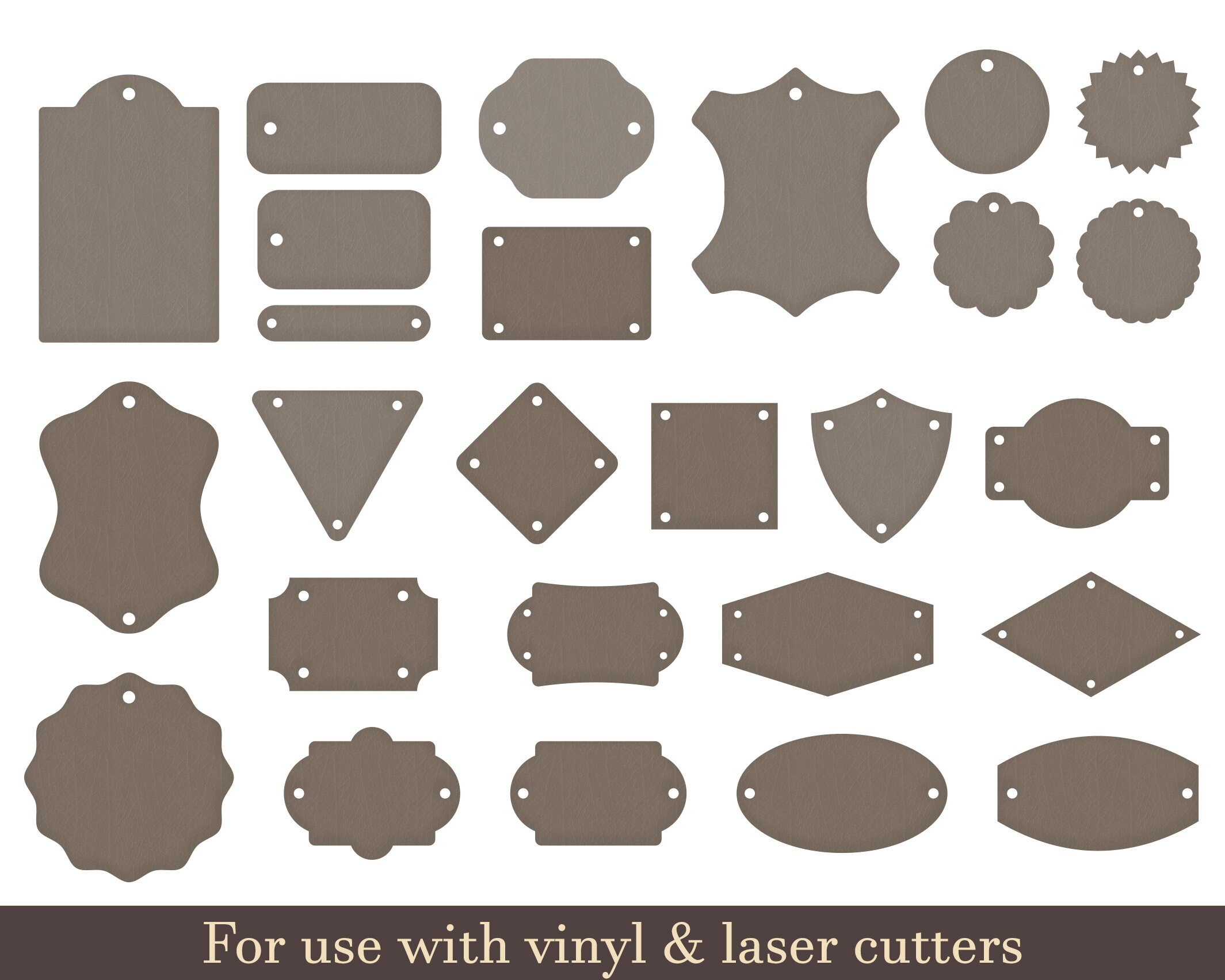 Leather Tags Cutting Template SVG Faux Leather Labels - Etsy