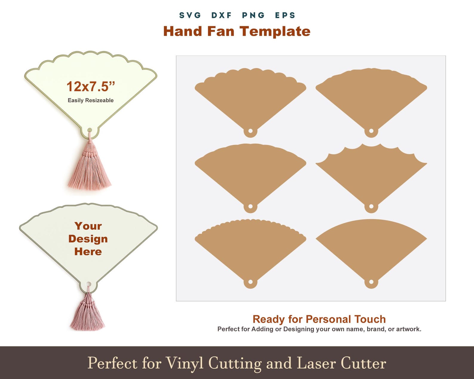Hand Fan Template SVG, Wedding Fan Svg Pattern, Church Fan Svg, Paddle ...