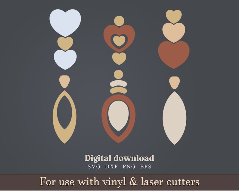 Compound Wooden Earrings Svg Bundle, Dxf, Eps, 52 Designs, Organic ...