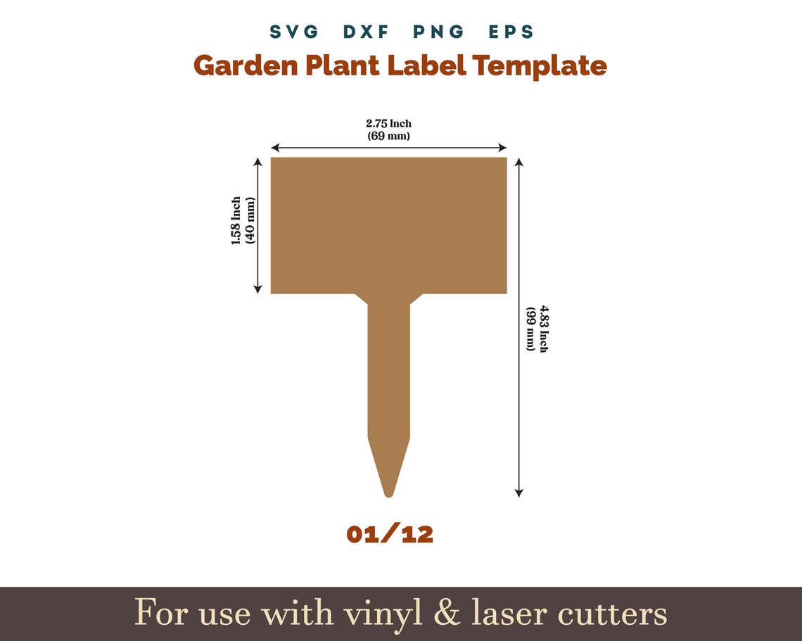 Garden Pick SVG Template, Plant Stakes, Plant Labels SVG, Garden ...