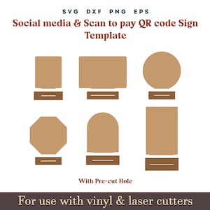 Scan to Pay Sign SVG, Social Media QR Code Sign Template, Acrylic ...