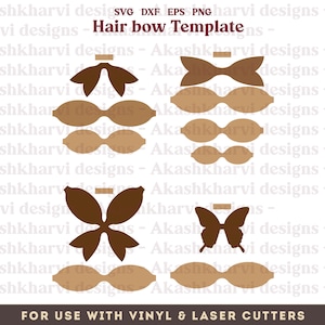 Hair Bow SVG, Butterfly Hair Bow Cut File, Hair Bow Template, Felt Bow ...