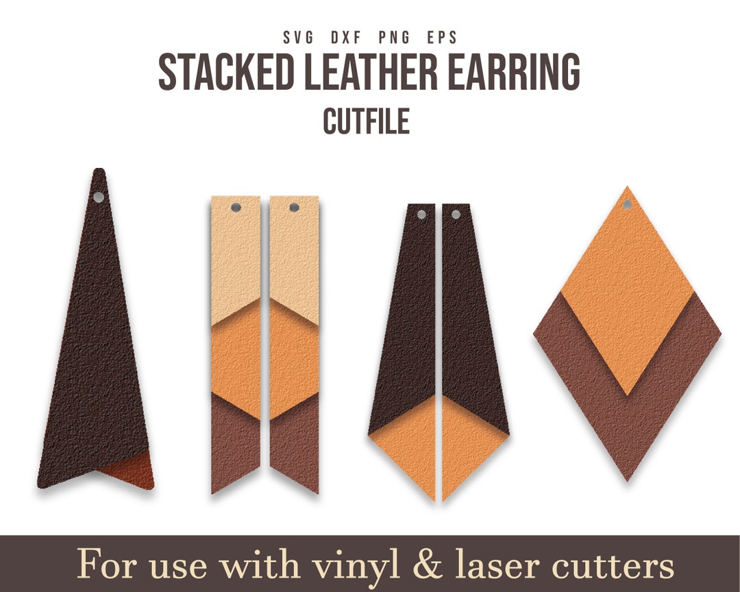 Leather Earrings Svg, Two Piece Earring Cut File Template, Faux Leather ...