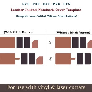 Notebook Leather Cover Template SVG, PDF Journal Leather Cover Pattern ...