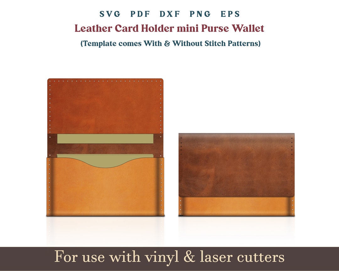 Leather Card Holder Wallet Svg, Compact Foldable Leather Card Wallet ...