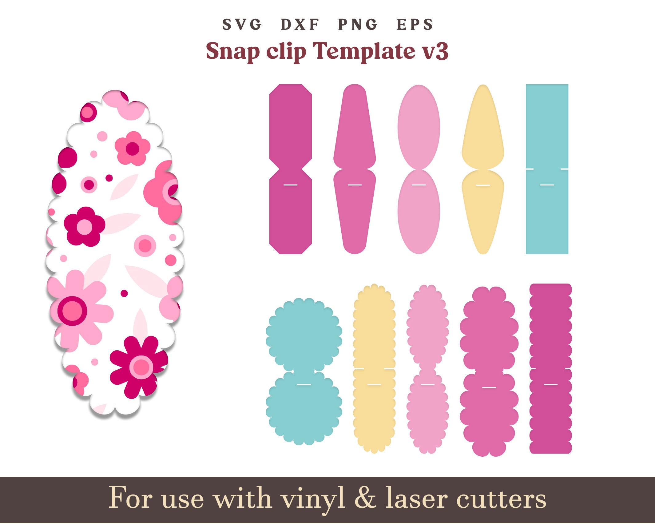 Hinged Snap Clip Template SVG, Hair Clip Svg, Snapclip Svg, Bow ...