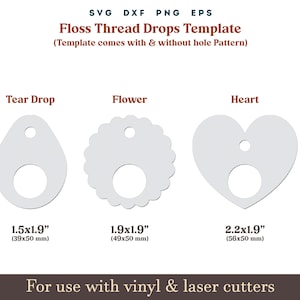 Floss Drops Svg, Thread Drop Floss Tags Template, Cross Stitch Thread ...