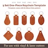 Leather Keychain Template SVG, 12 Set Leather Keychain Key Fob Cut Pattern With Sewing Stiches ...