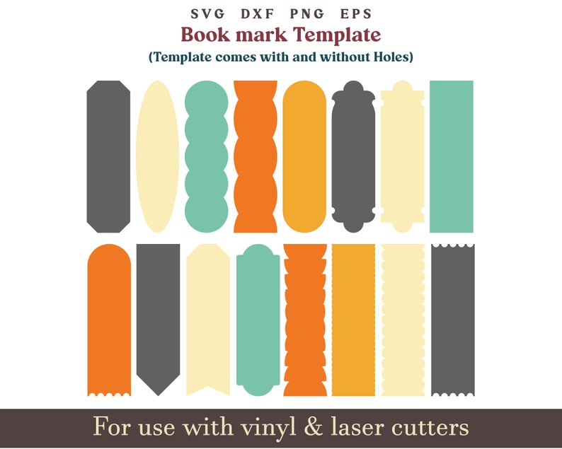 Bookmarks Template Svg Bookmark Card Svg 16 Set Leather - Etsy
