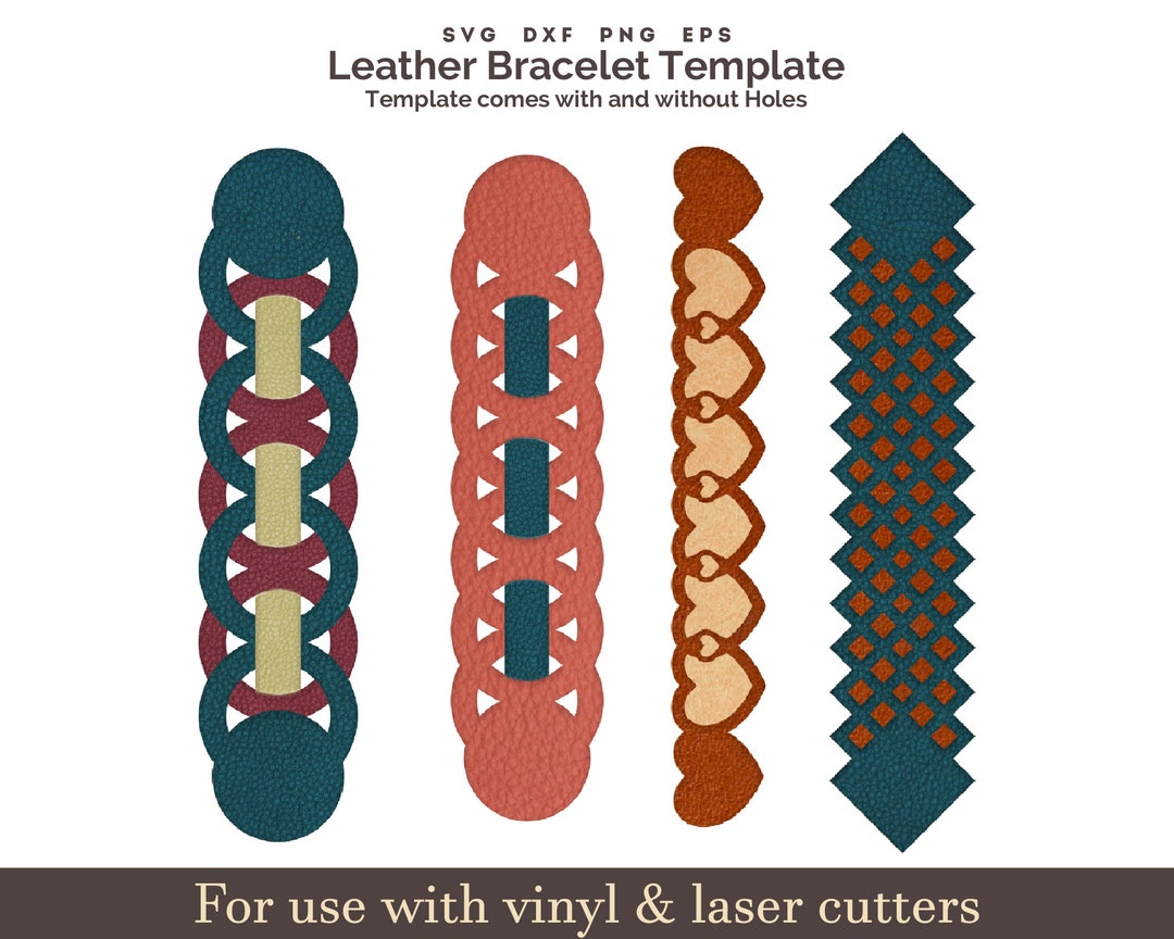 Leather Bracelet Cutting Template SVG, Leather Bracelet Svg Files ...