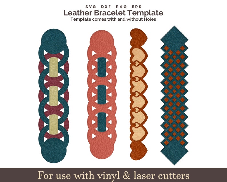 Leather Bracelet Cutting Template SVG Leather Bracelet Svg - Etsy