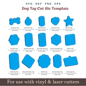 Dog Tag Template SVG, Dog ID Tag SVG, Pet Id Tags, Glowforge Laser Cut ...