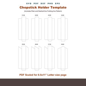 Chopsticks Sleeve Template Svg, Chopstick Holder SVG PDF Pattern ...