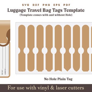 Luggage Tag Svg, 9 Set Faux Leather Bag Tag PDF Pattern, Travel Bag ...
