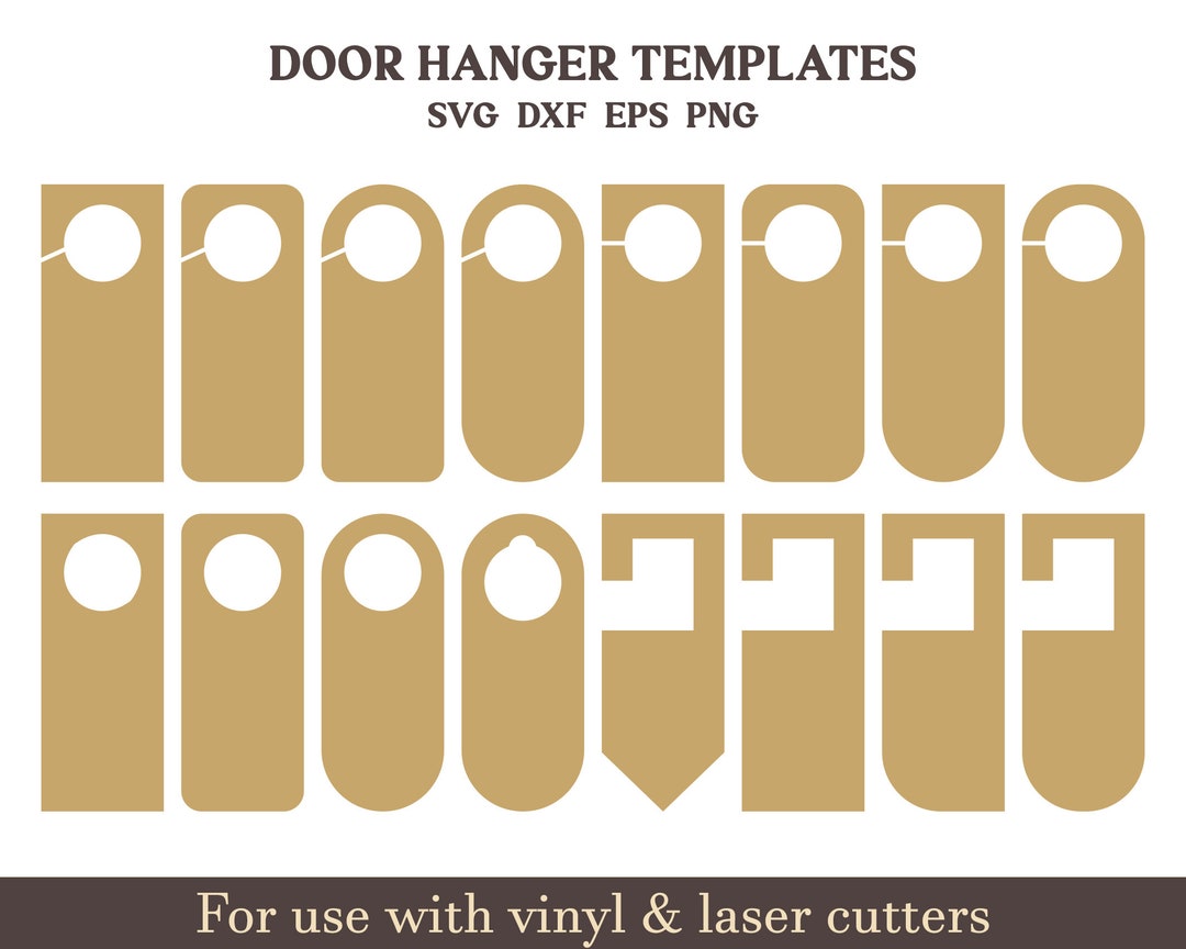 Door Hanger Templates Svg, Door Hanger SVG, 16 Set Front Door Hangers ...