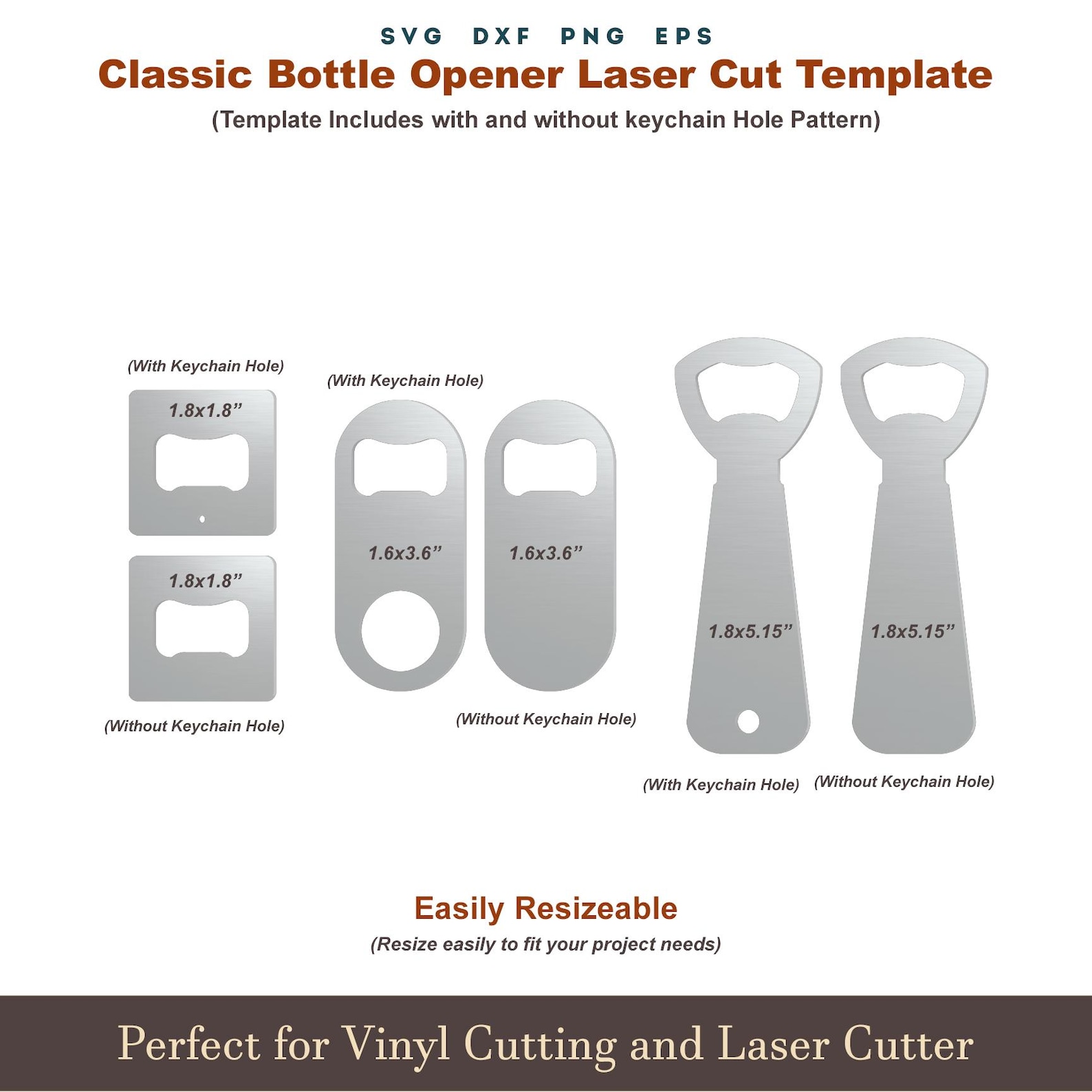 Bottle Opener Svg Laser Cut Template, Classic Bottle Opener DXF, Opener ...