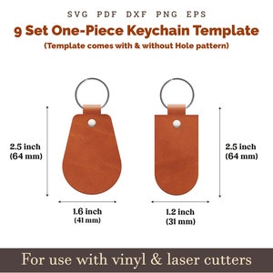 Leather Keychain Svg Template, One Piece Leather Keychain SVG PDF ...