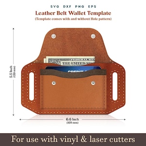 Leather Belt Wallet Svg Template, Leather Waist Belt Pouch Card Cash ...