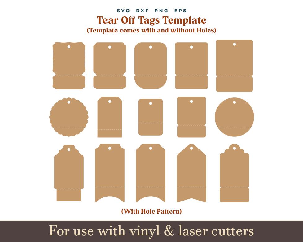 Hang Tags Svg, Tear off Hang Tag Template, Perforated Tags, Tear Away ...
