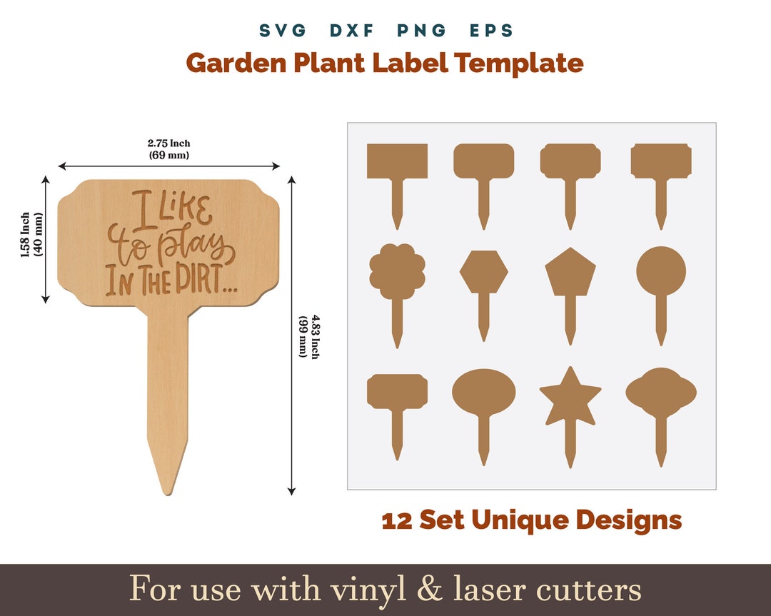 Garden Pick SVG Template, Plant Stakes, Plant Labels SVG, Garden ...