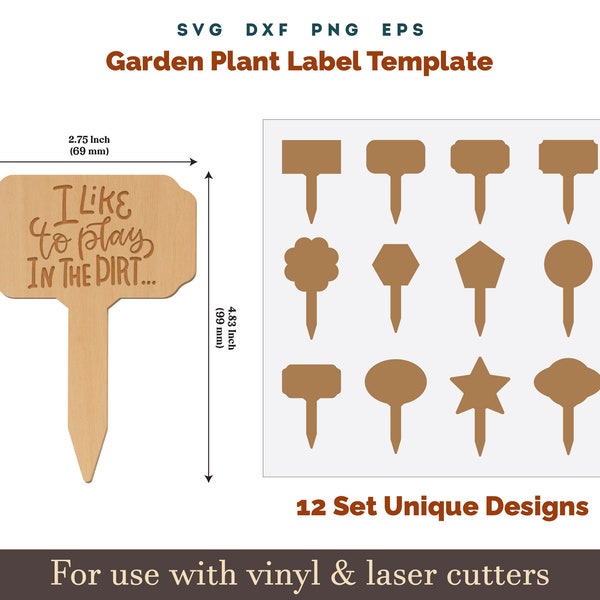 Plant Marker Template Cricut - Etsy