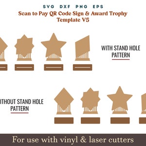 Social Media QR Code Sign SVG, Mini QR Code Sign, Award Trophy Acrylic ...