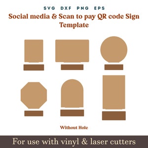 Scan to Pay Sign SVG, Social Media QR Code Sign Template, Acrylic ...