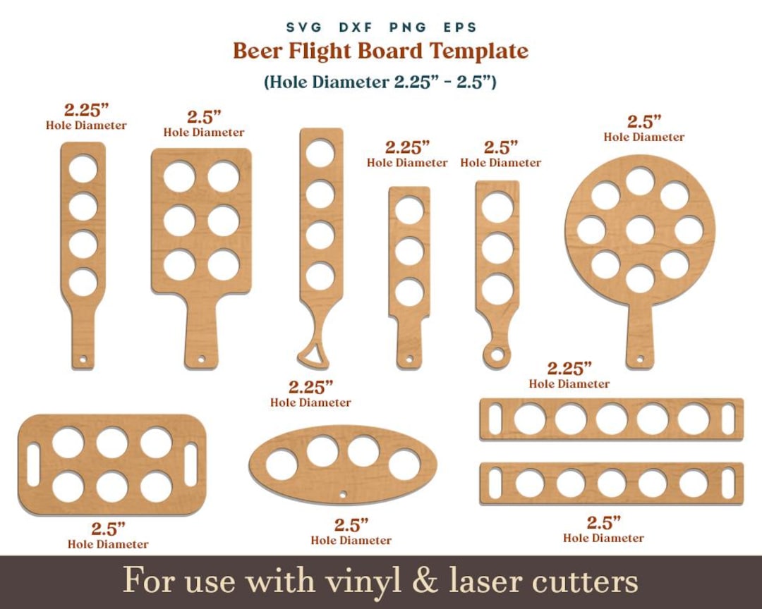 Beer Flight Svg, Wooden Beer Flight Paddle Laser Cut Template, CNC ...