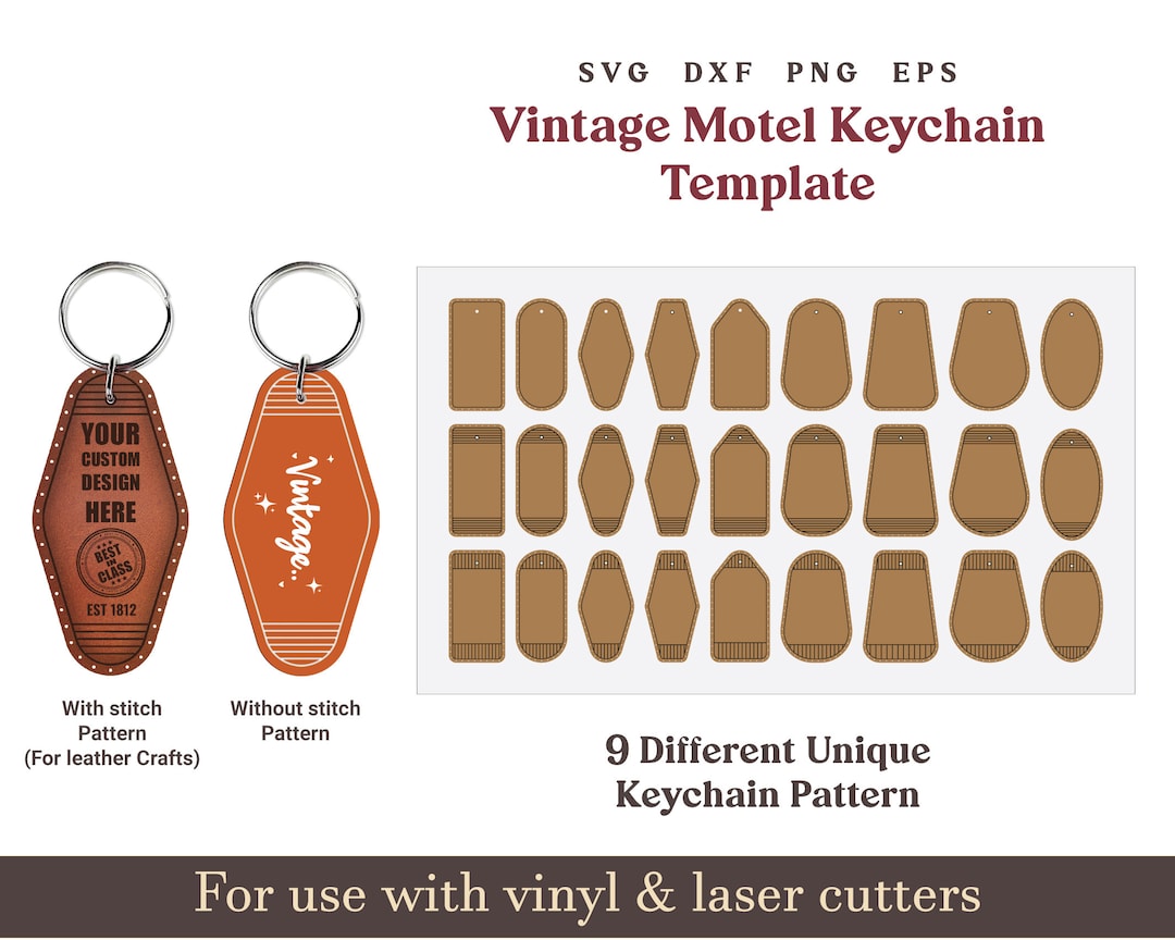 Vintage Motel Keychain Svg Template, Retro Motel Keychain Svg, Hotel ...