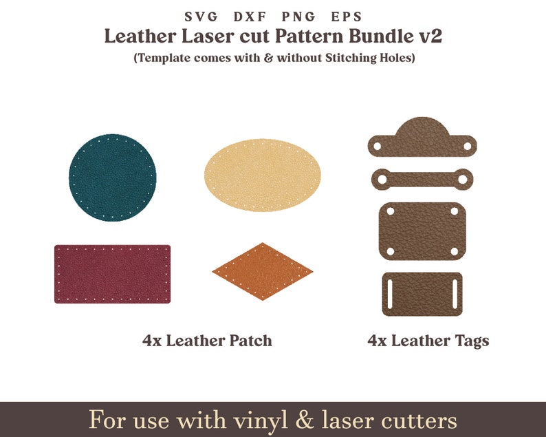 Leather Laser Pattern Svg Cut File Bundle Leather Keychain - Etsy