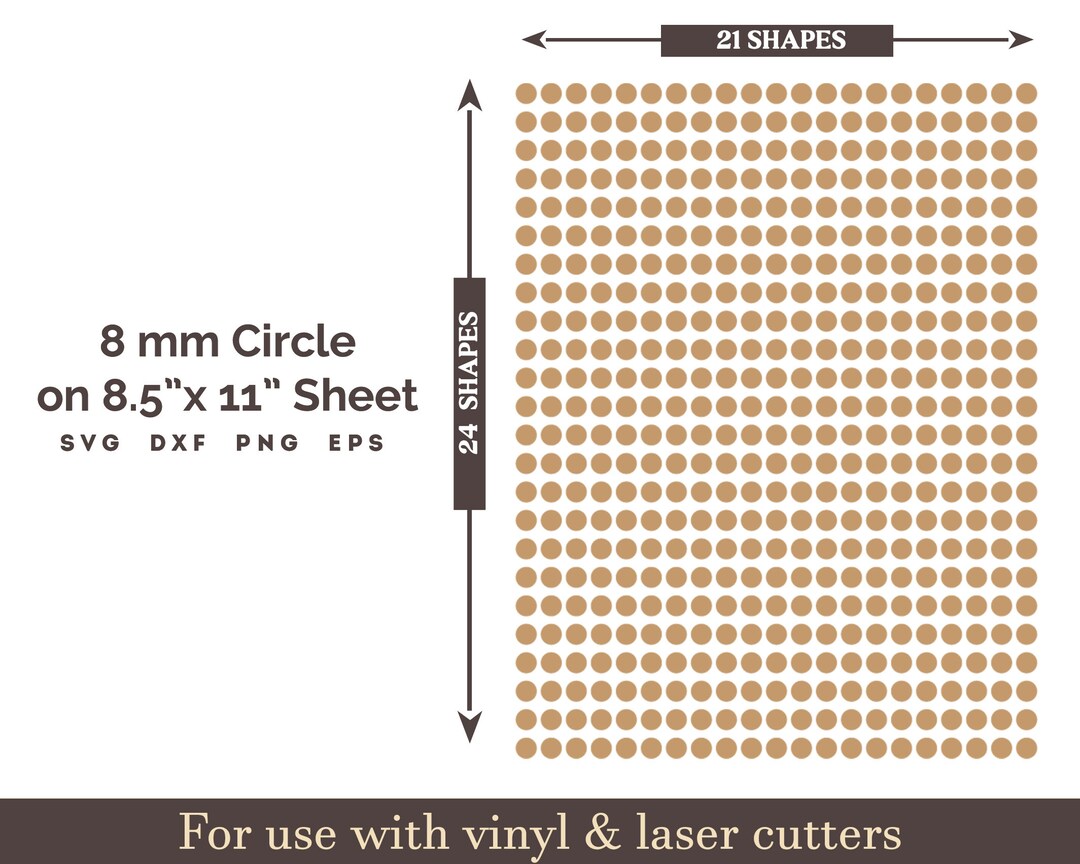 8 Mm Circle Template Circle Svg 8mm Circles Png Plain - Etsy