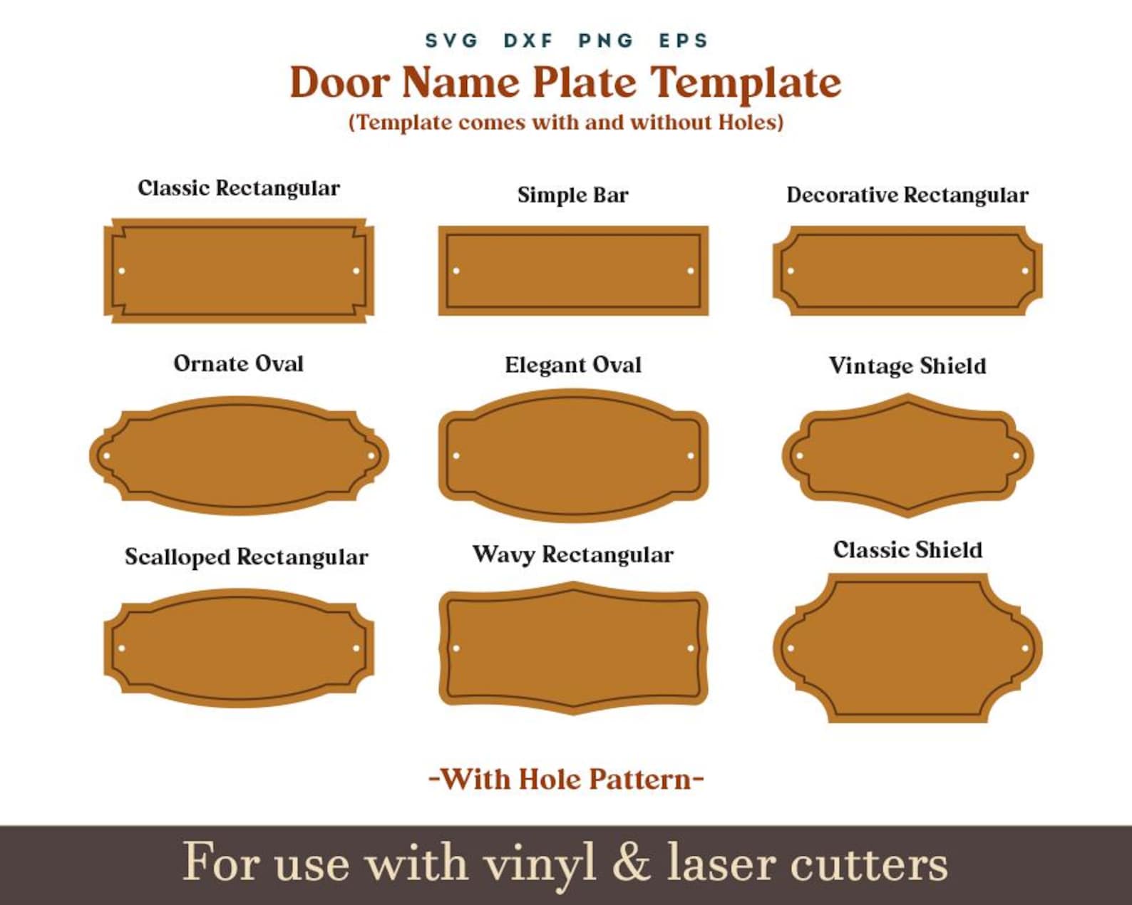 Door Name Plate Svg Template, Wall Name Plate Svg, Wooden Acrylic House ...