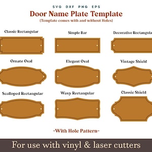 Door Name Plate Svg Template, Wall Name Plate Svg, Wooden Acrylic House ...