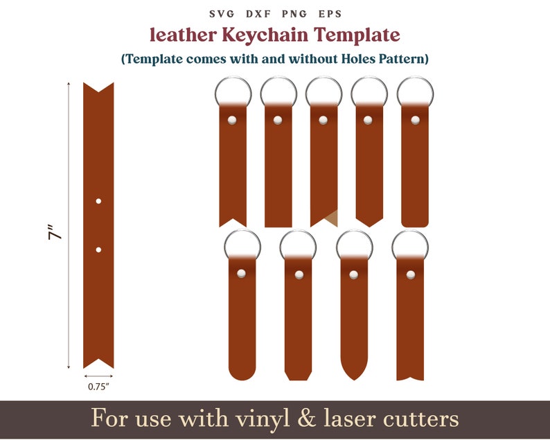 Leather Keychain Svg Pdf Pattern 9 Set Keyring Name Keychain - Etsy