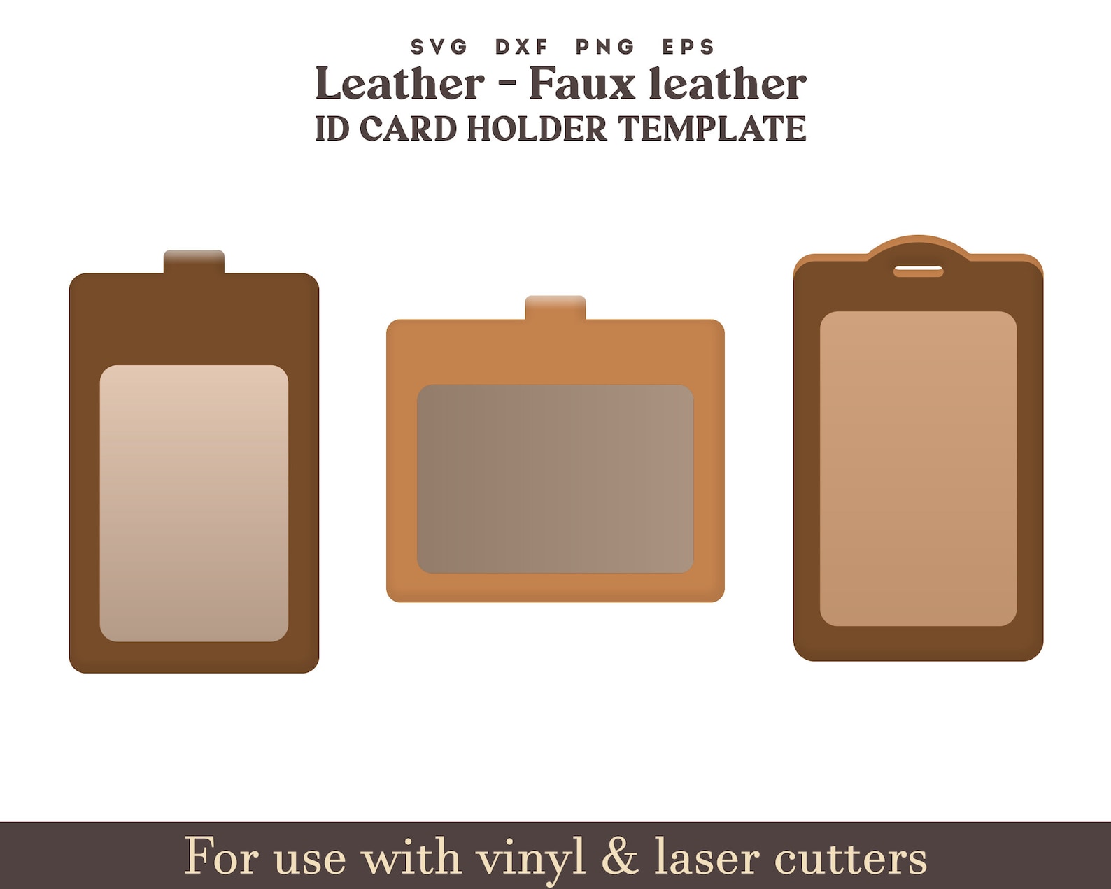 ID Card Cover SVG, Leather Card Holder Template, Faux Leather Sleeve ...