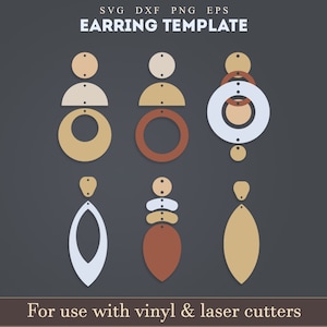 Compound Wooden Earrings Svg Bundle, Dxf, Eps, 52 Designs, Organic ...