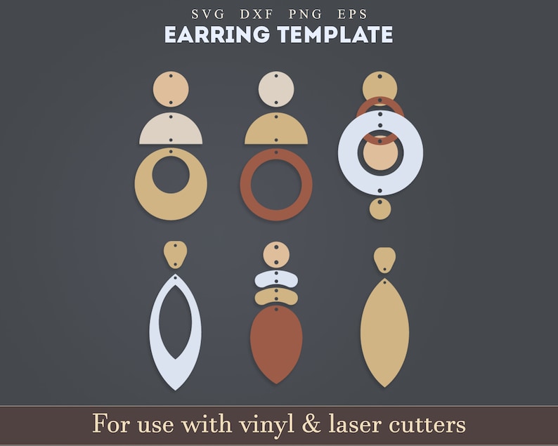 Compound Wooden Earrings Svg Bundle Dxf Eps 52 Designs - Etsy