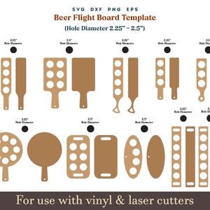 Beer Flight Svg, Wooden Beer Flight Paddle Laser Cut Template, CNC ...