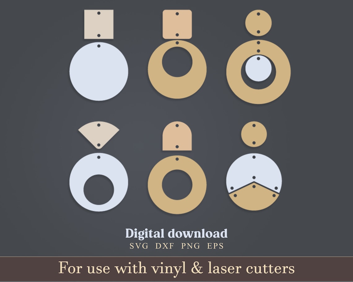 Compound Wooden Earrings Svg Bundle Dxf Eps 52 Designs - Etsy