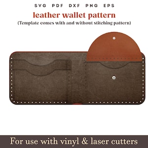 Leather Wallet Cut File Template SVG 4 Pocket Bifold PDF Wallet Pattern ...