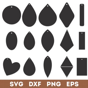 Leather Earrings Svg Cutting File Template, Faux Leather Earrings Svg ...